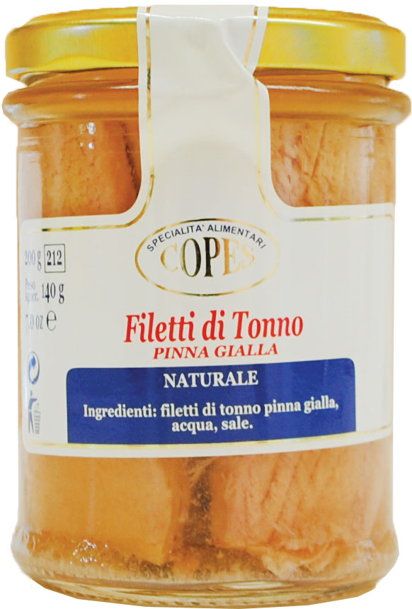 FILETTI TONNO PINNA GIALLA NATURALE 200G COPES