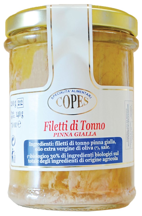 FILETTI TONNO PINNA GIALLA 200G OLIO BIO COPES